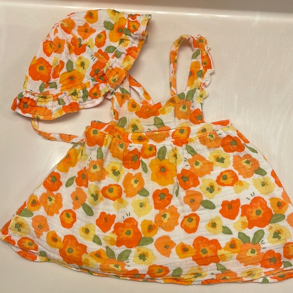 Angel Dear | Dresses | Angel Dear Orange And White Floral Dress With ...